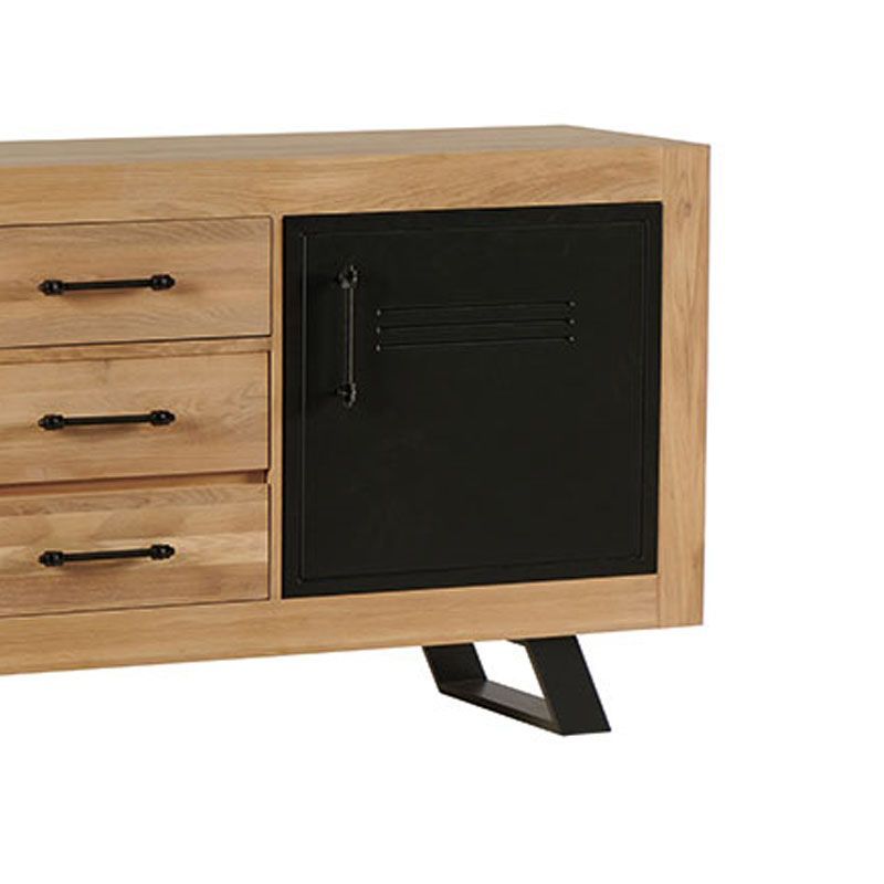 Buffet bas chêne massif huilé 190cm Davos Casita DAVBAH 23