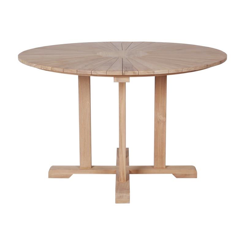 Table ronde jardin teck massif 6 personnes | Livraison Gratuite