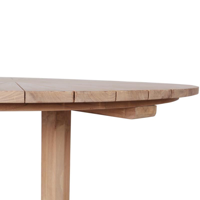 Table ronde jardin teck massif 6 personnes | Livraison Gratuite