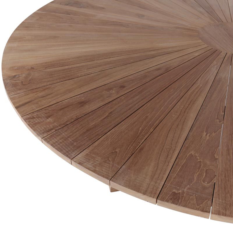 Table ronde jardin teck massif 10 personnes | Livraison Gratuite