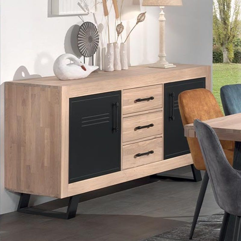 Buffet bas chêne massif huilé 190cm Davos Casita DAVBAH 23