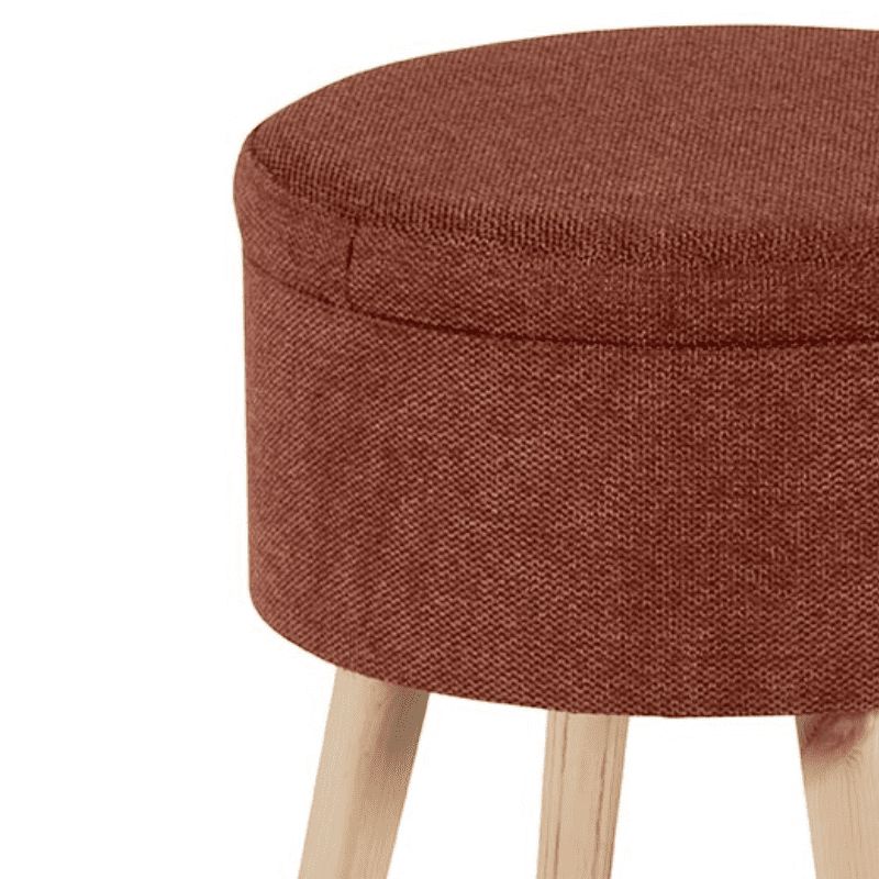 Lot de 2 poufs coffre ronds tissu rouille Casita MAPOUROUI