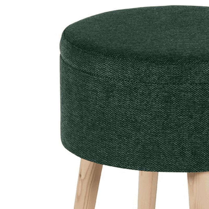 Lot de 2 poufs coffre ronds tissu vert Casita MAPOUVERT