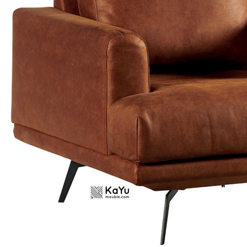 Fauteuil en cuir cognac 90cm Atri CASITA ATF1BULLCOG