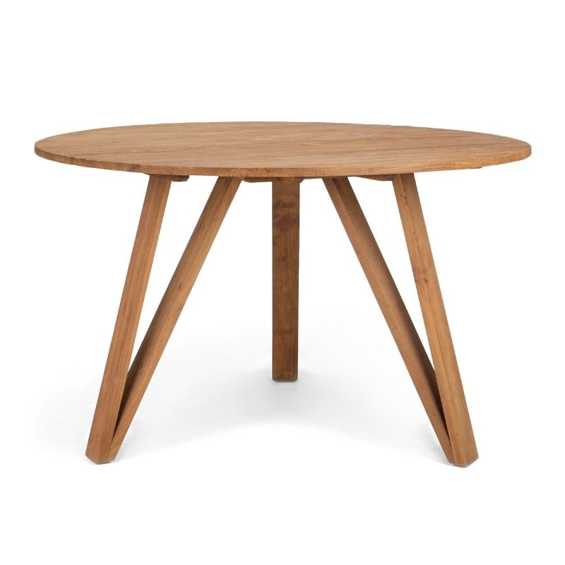 Table repas ronde en teck massif recyclé 100cm d-bodhi ARTISAN