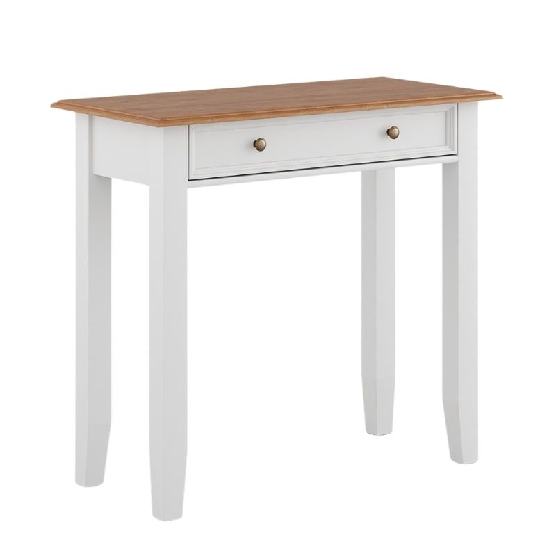 Console blanche bois de pin et chêne 93cm BIANCA 1 tiroir