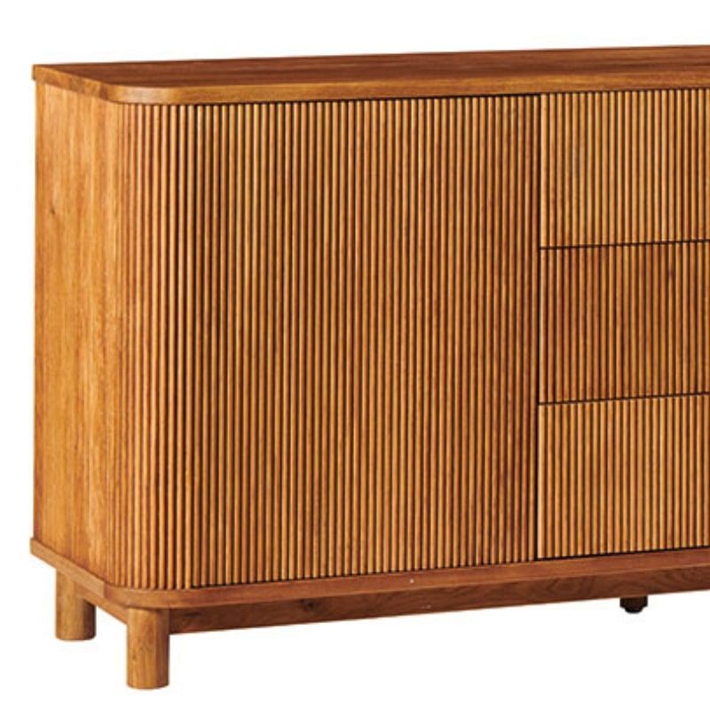 Buffet arrondi bois de chêne huilé rétro 180cm WINTON Casita